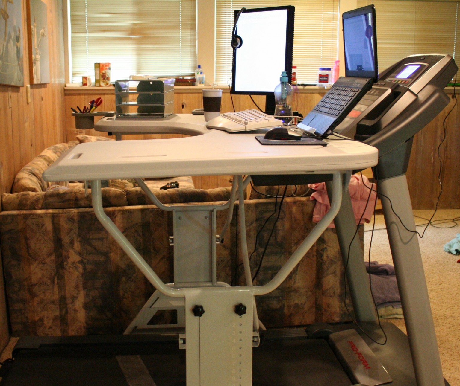 My treadmill desk office setup