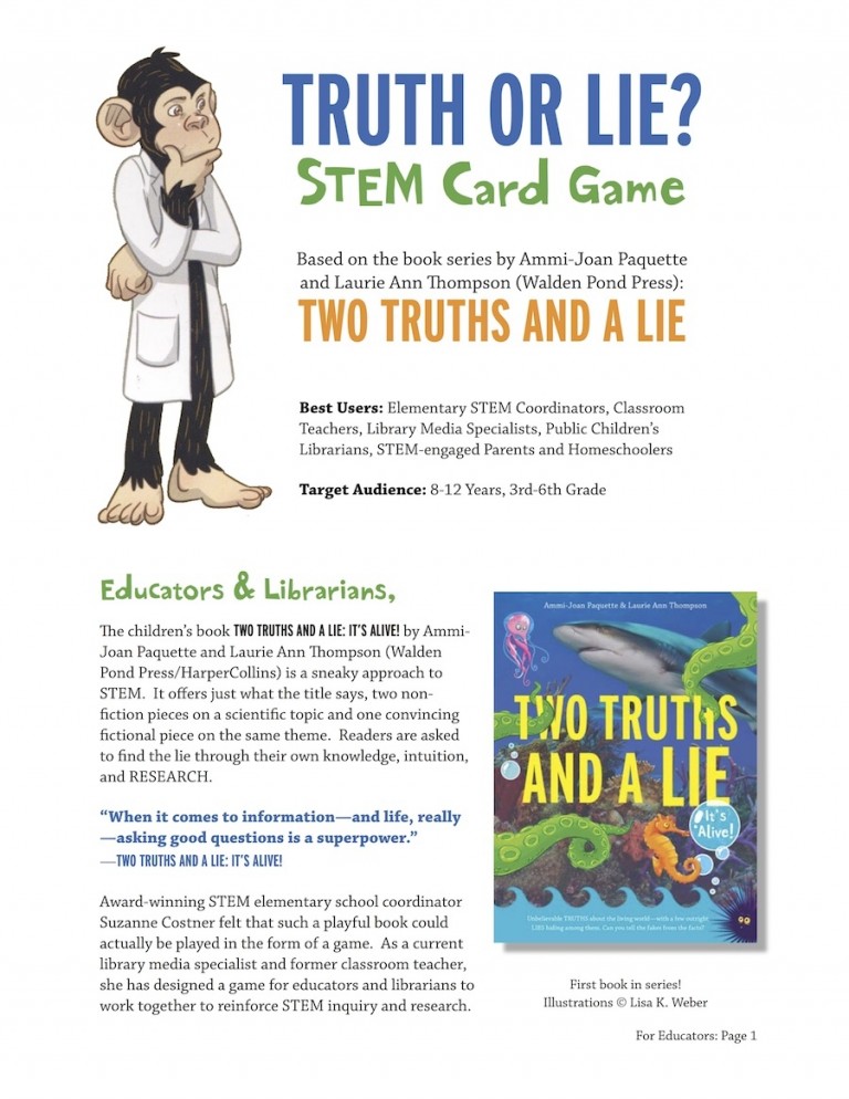 TWO TRUTHS AND A LIE resources for teachers and #GIVEAWAY! - Laurie Ann ...